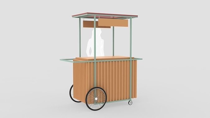 Wooden Push Cart 3D model | CGTrader