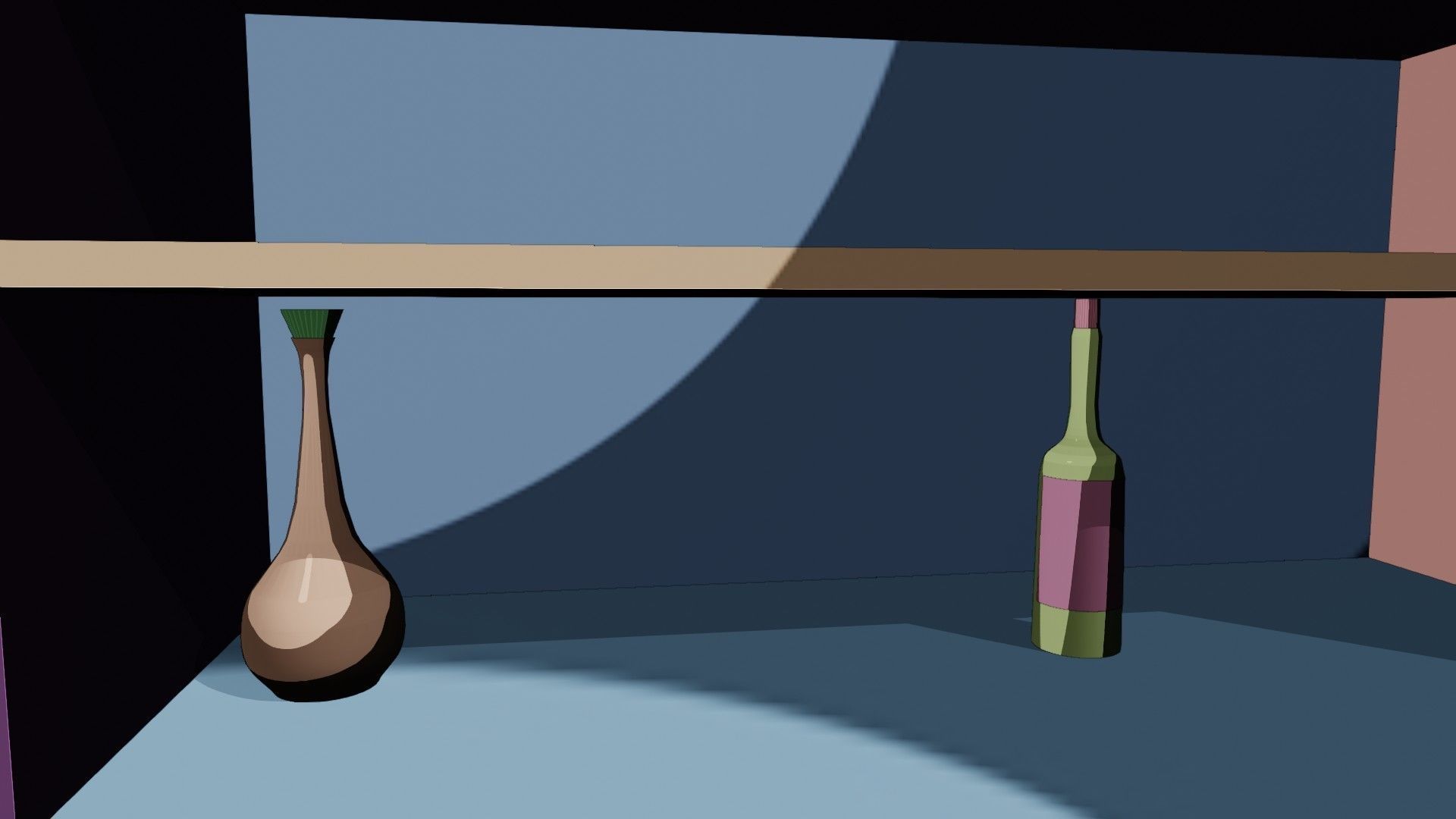 3D model Bar Cabinet wood Glass Bottle Vase animated VR / AR / low-poly ...