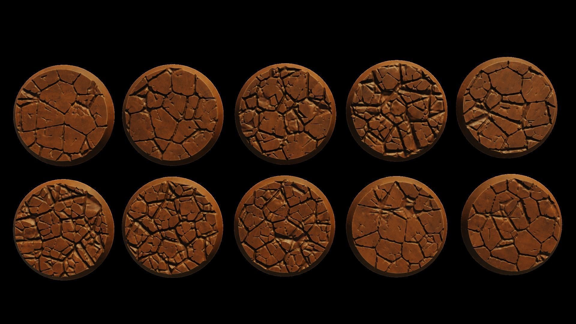 Cracked Desert miniature bases 3D model 3D printable | CGTrader