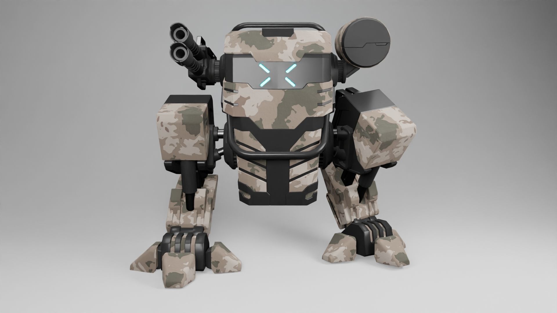 Army Robot Military Droid War Robot 3D Fully Rigged 3D model animated ...