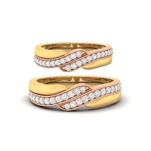 Solitaire Couple Band Rings 3D model 3D printable | CGTrader
