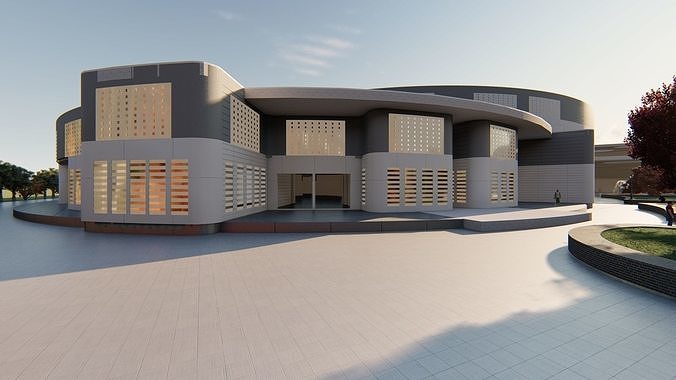 CULTURAL CENTER BY ABDULHAFIZ OUMER free 3D model | CGTrader