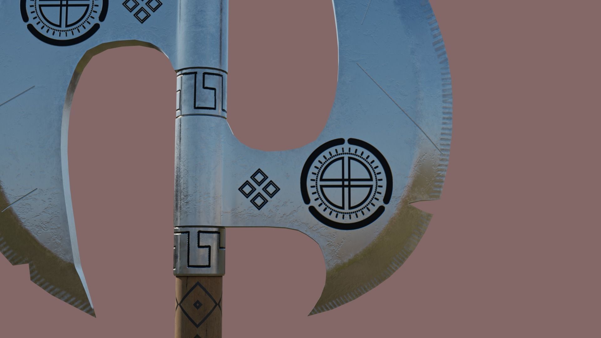 3D model Battle Axe Silver - Medieval Weapon All PBR Textures Included ...