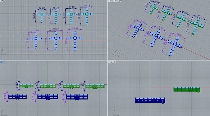 Cross 7 sizes 3D model 3D printable | CGTrader