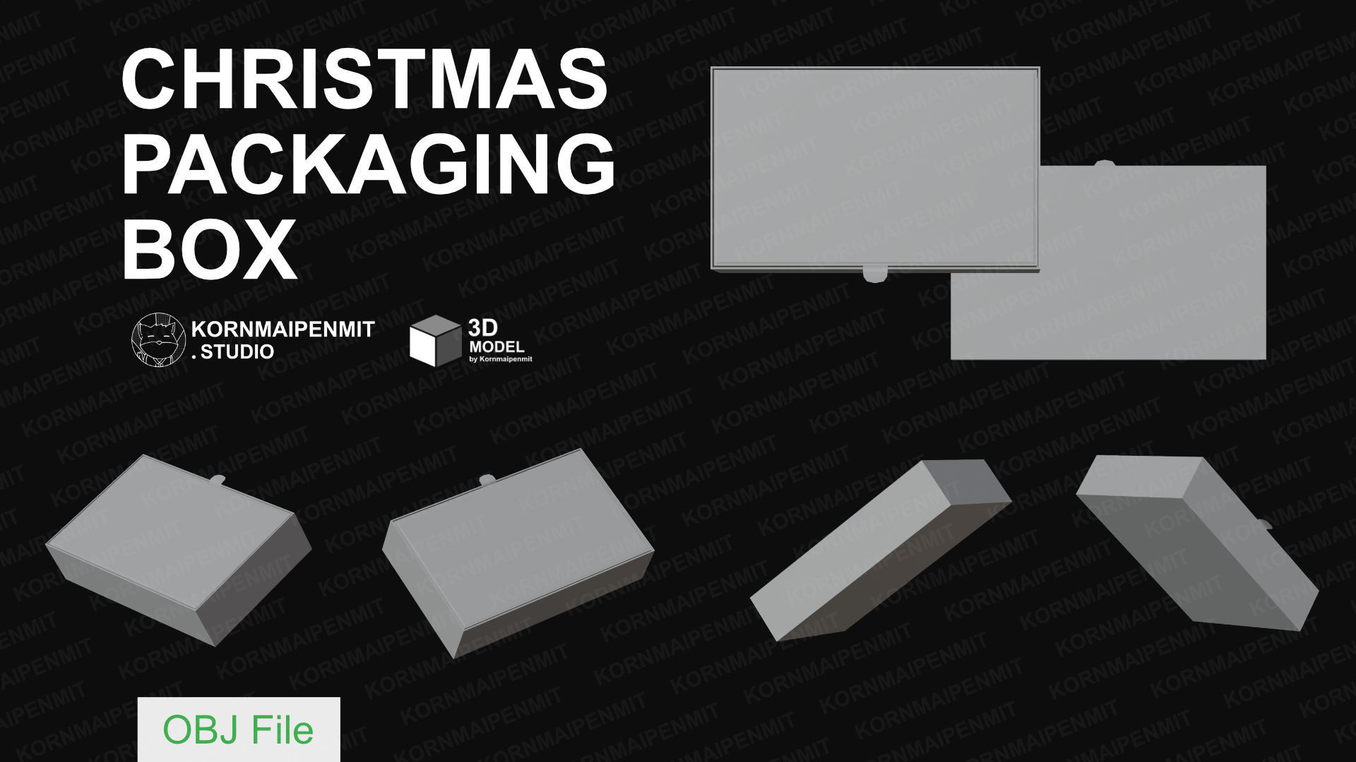 christmas packaging box 3D model | CGTrader