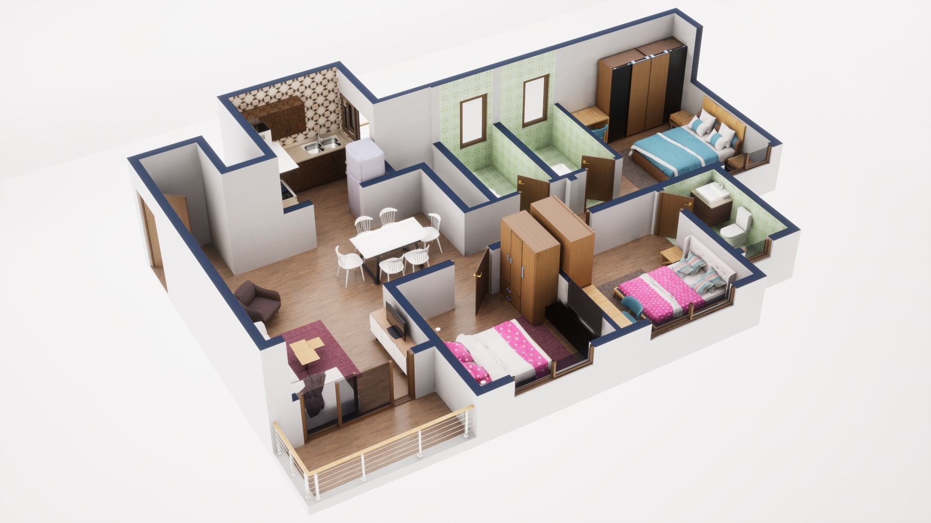 3D Floor Plan Model 55 3D model | CGTrader