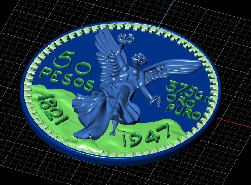 50 Peso Mexican Gold Coin 3D model 3D printable | CGTrader