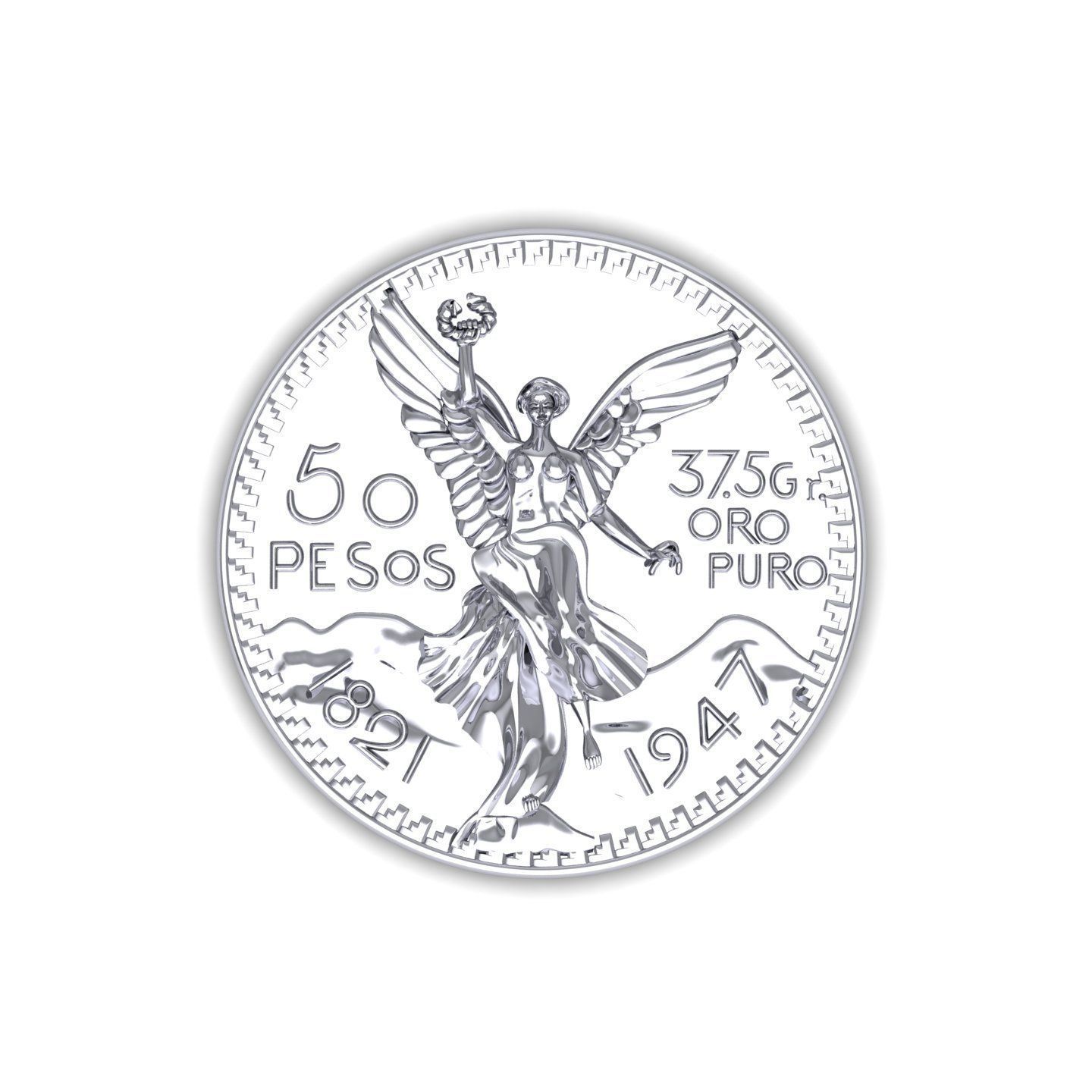 50 Peso Mexican Gold Coin 3D model 3D printable | CGTrader