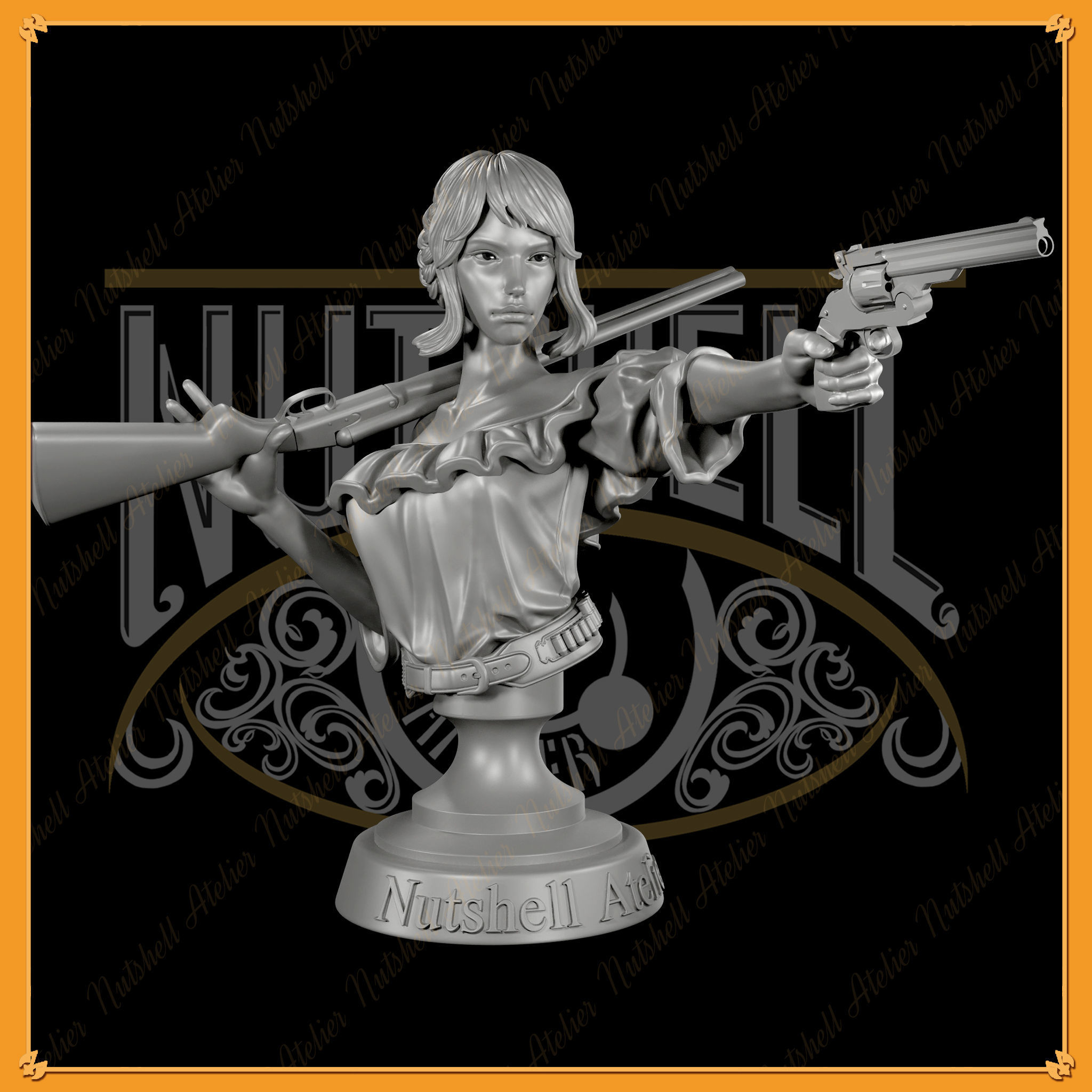 Nutshell Atelier - Gunslinger 01 - Bust NSFW 3D model 3D printable | CGTrader