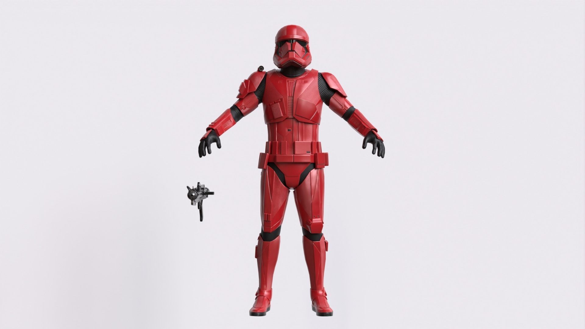 Sith Trooper Rigged And High Quality Blaster 3D model rigged | CGTrader