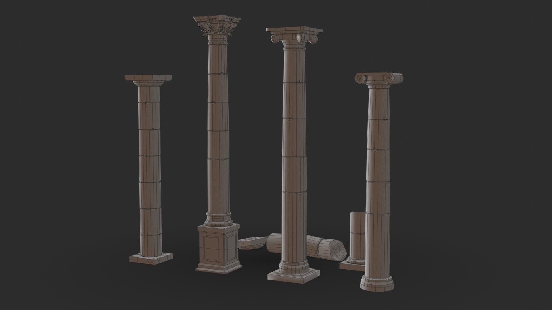 3D model Columns Modular 03 VR / AR / low-poly | CGTrader