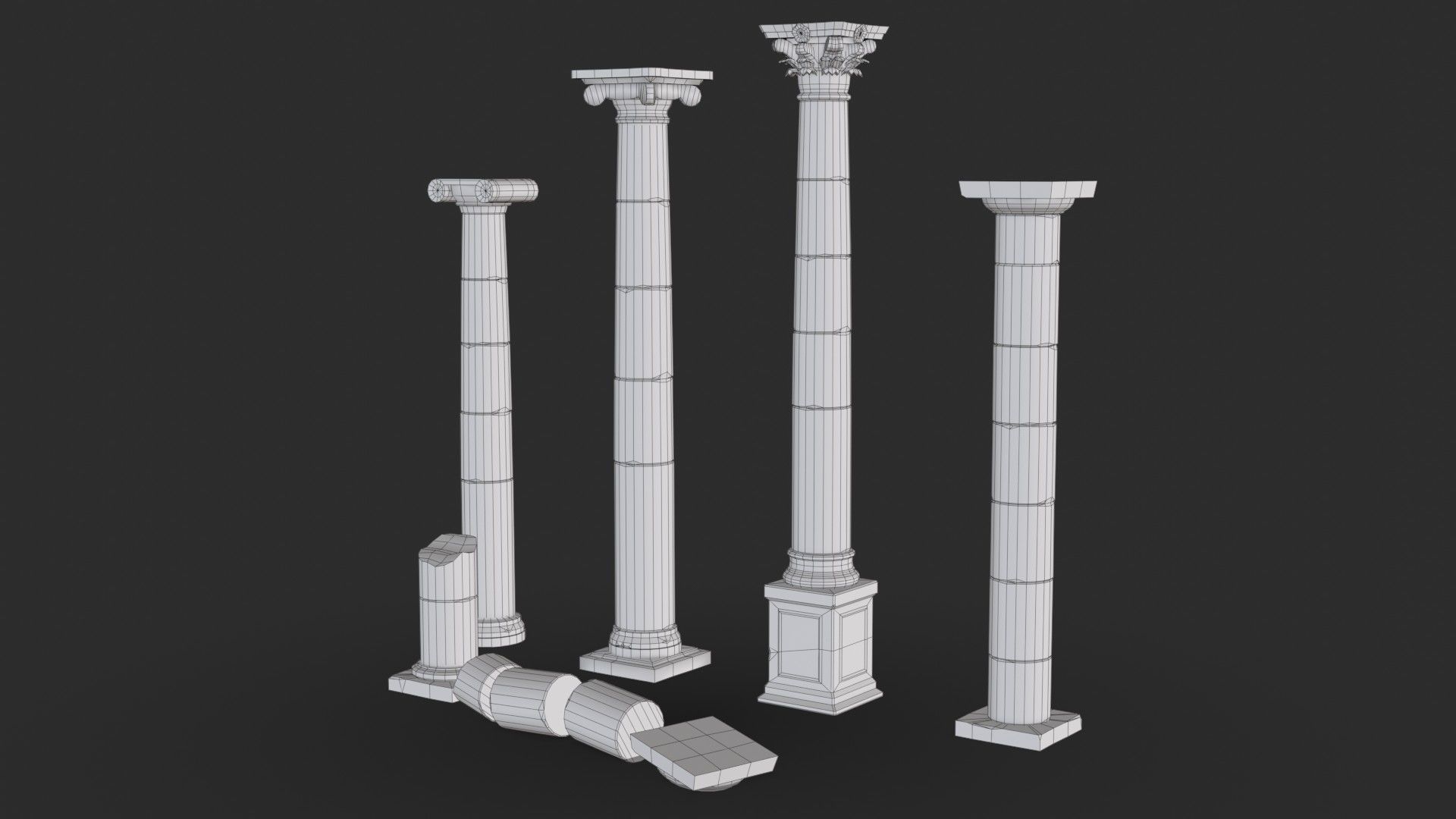 3D model Columns Modular 04 VR / AR / low-poly | CGTrader