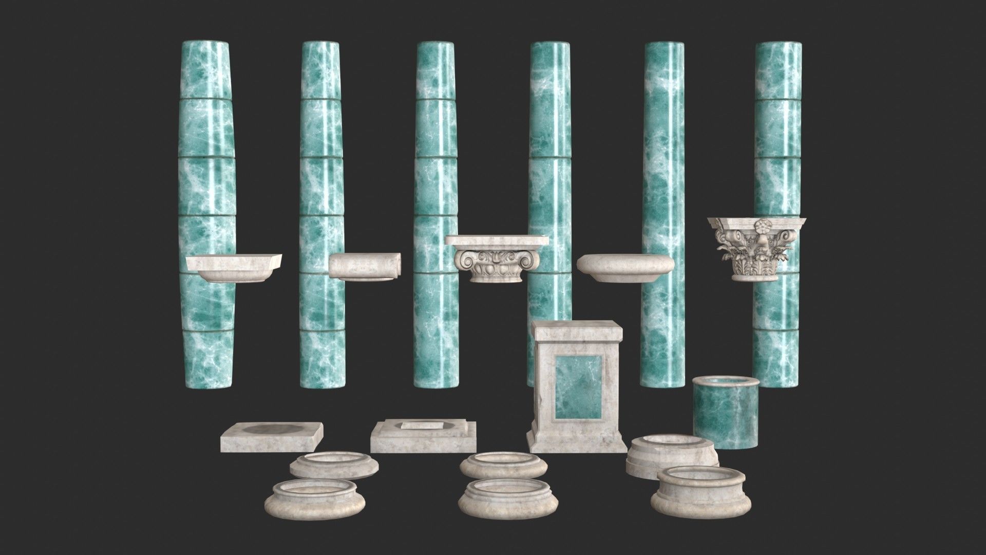 3D model Columns Modular 04 VR / AR / low-poly | CGTrader