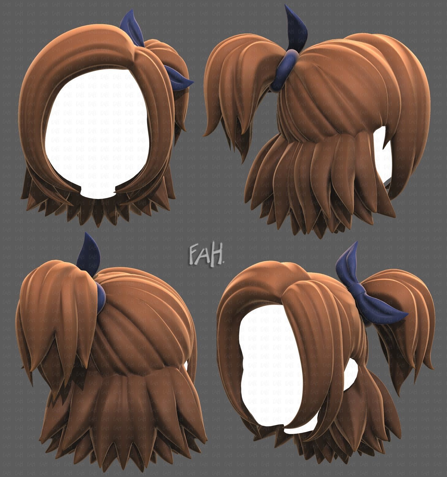 3D model Base Hair for girl V41 VR / AR / low-poly | CGTrader