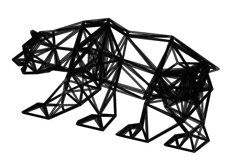 BEAR - WIRE ART - SLA PRINT 3D model 3D printable | CGTrader