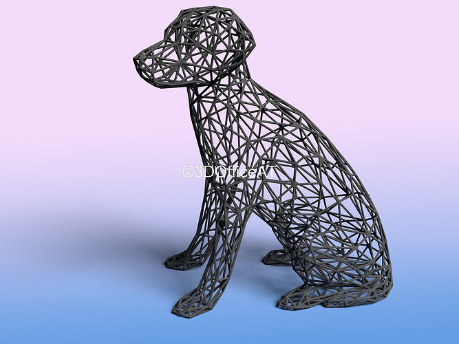 WIRED LABRADOR - 3D WIRE ART 3D model 3D printable | CGTrader