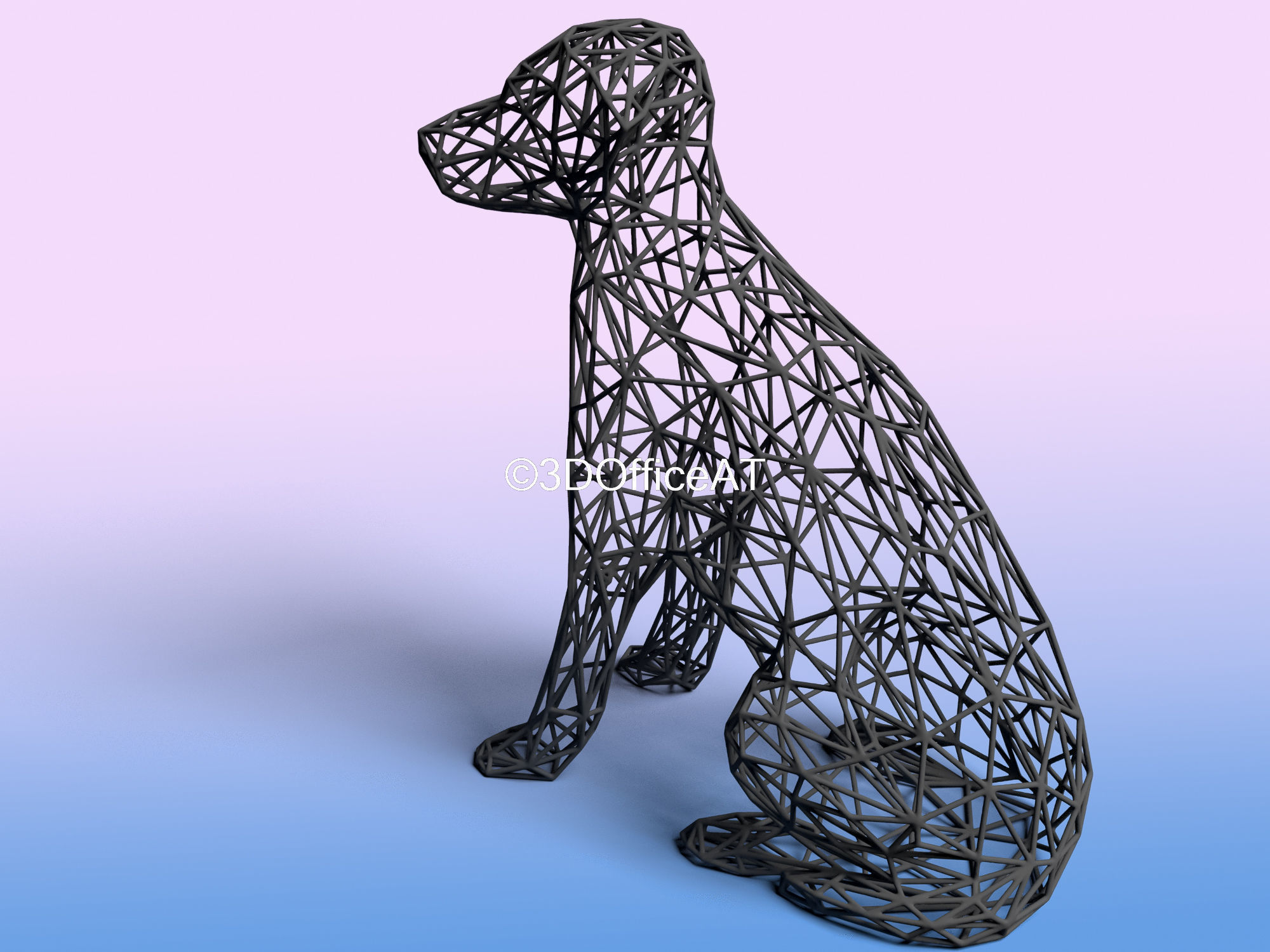 WIRED LABRADOR - 3D WIRE ART 3D model 3D printable | CGTrader