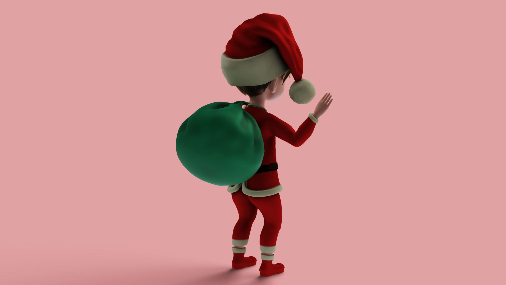 3D model Cartoon Santa Boy Rigged in Blender VR / AR / low-poly | CGTrader