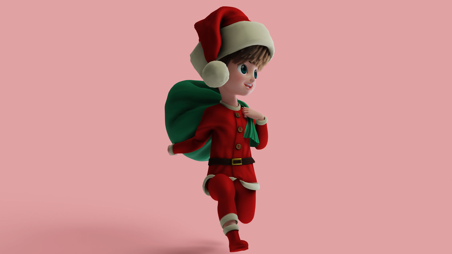 3D model Cartoon Santa Boy Rigged in Blender VR / AR / low-poly | CGTrader