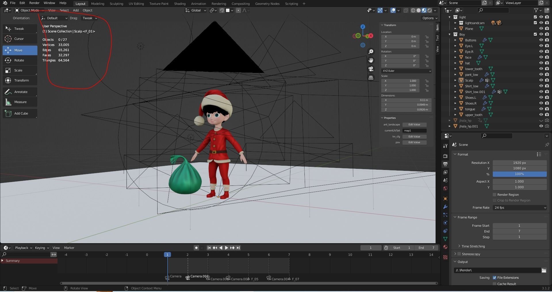 3D model Cartoon Santa Boy Rigged in Blender VR / AR / low-poly | CGTrader