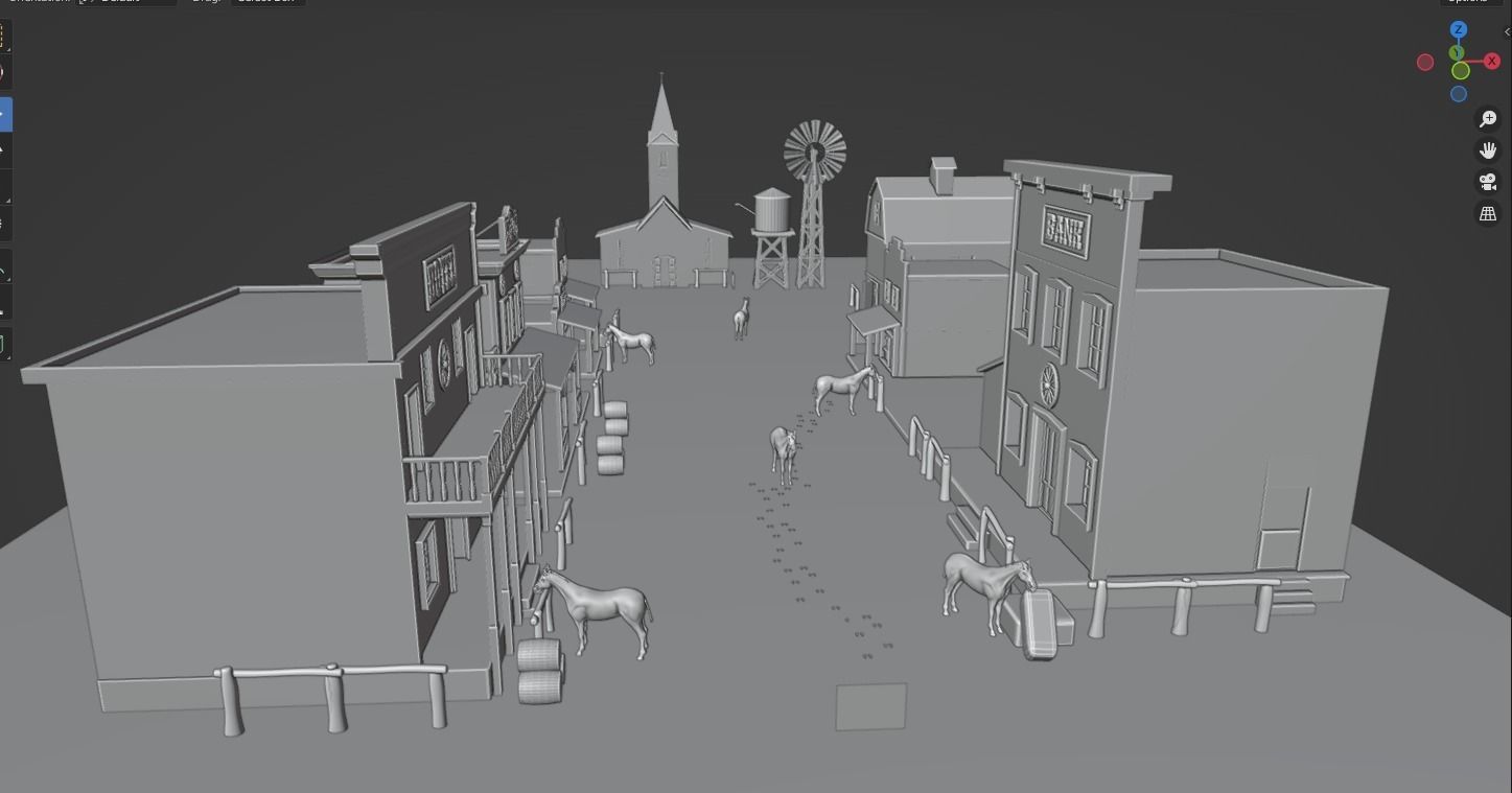 3D model western cowboy village in kit VR / AR / low-poly | CGTrader