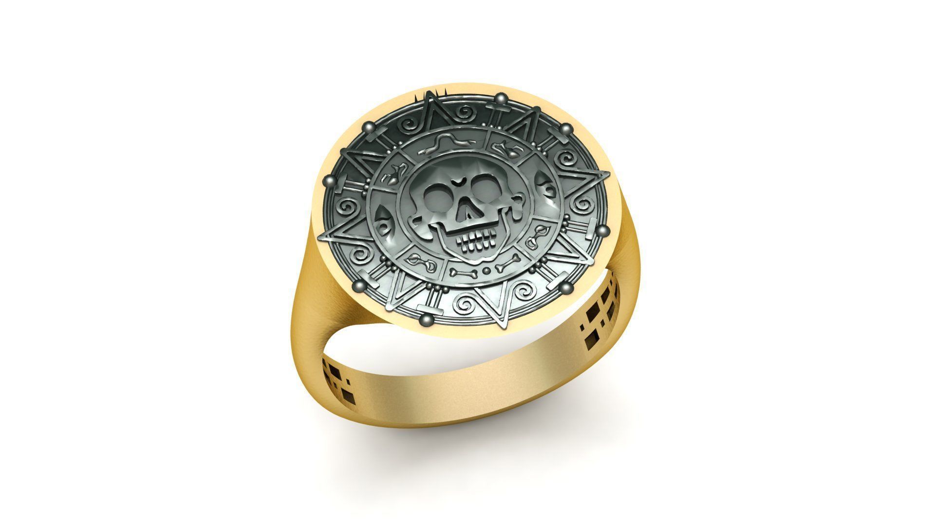 Aztec Gold Ring 3D model 3D printable | CGTrader