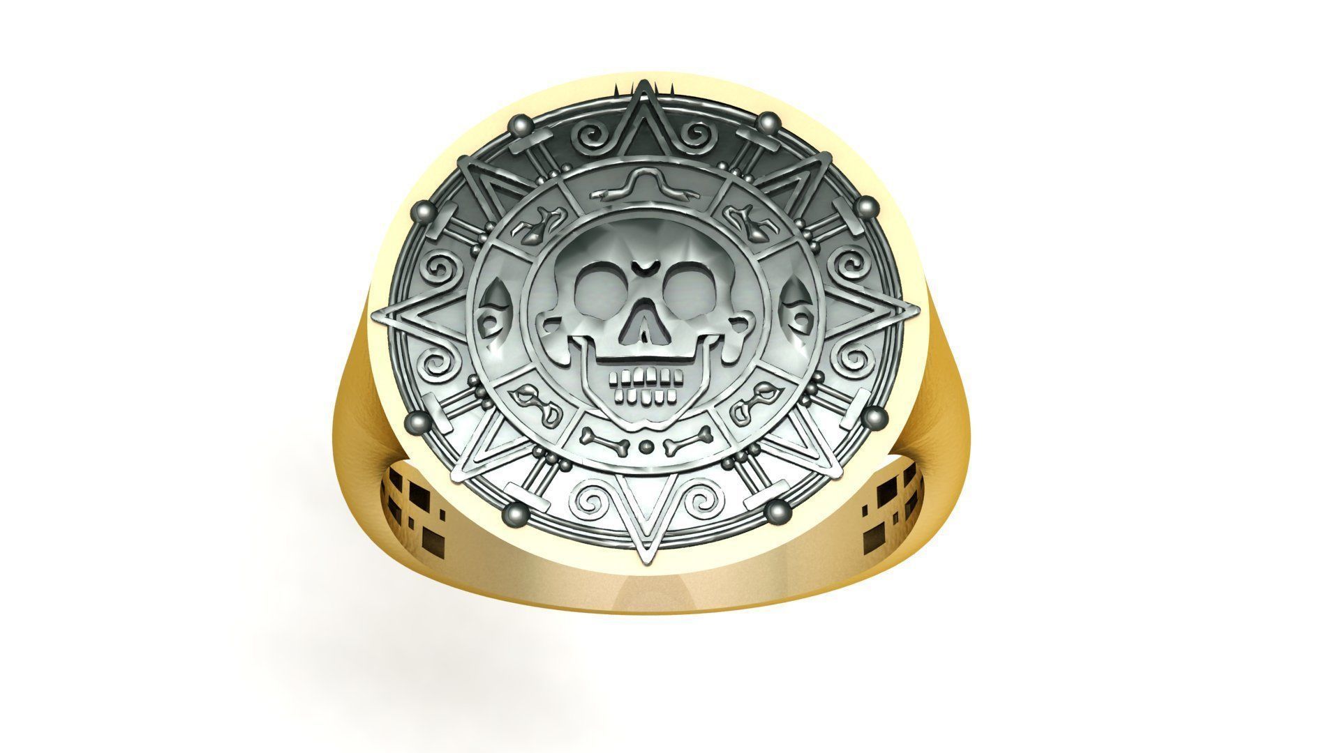 Aztec Gold Ring 3D model 3D printable | CGTrader