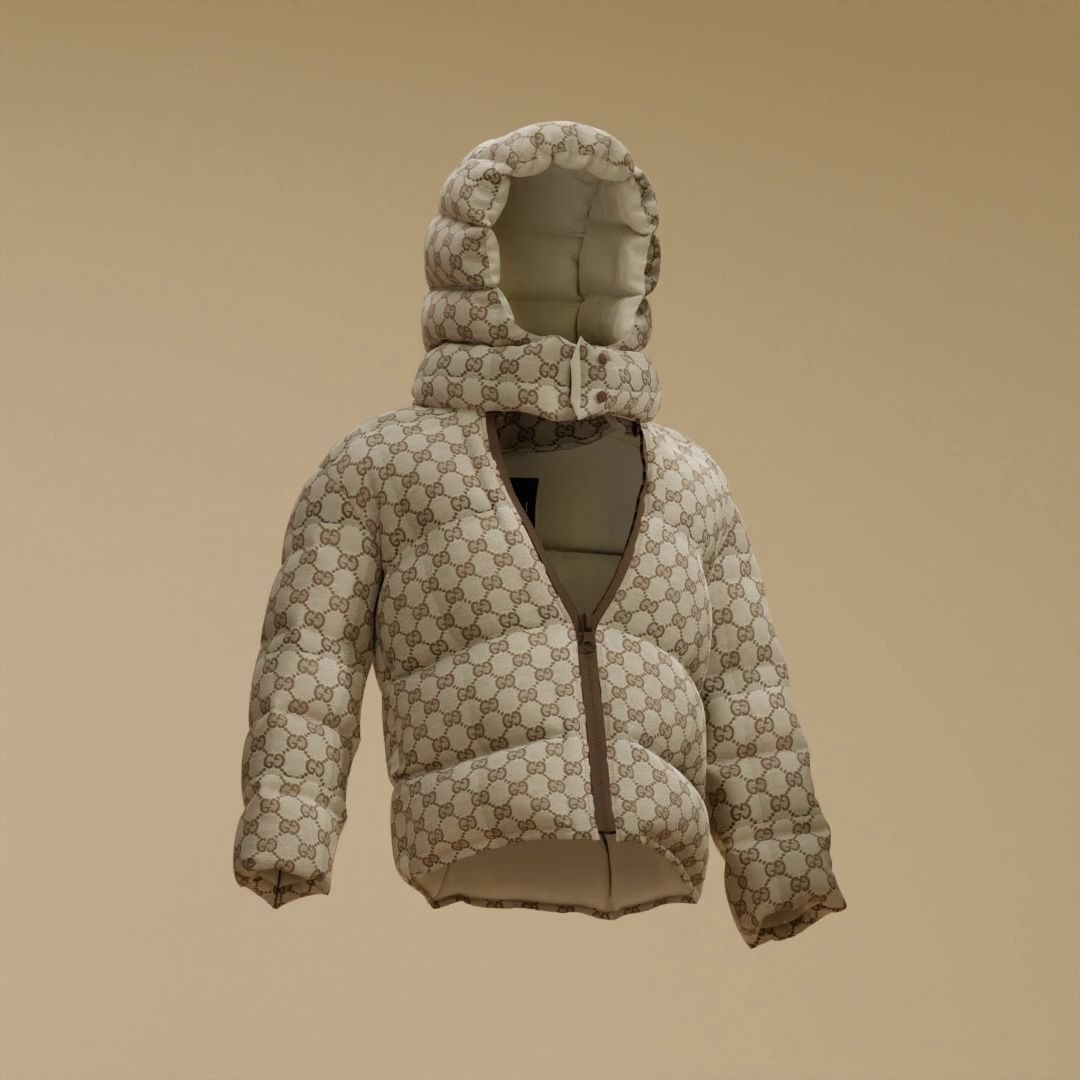 Gucci Puffer Hoodie 3D model | CGTrader