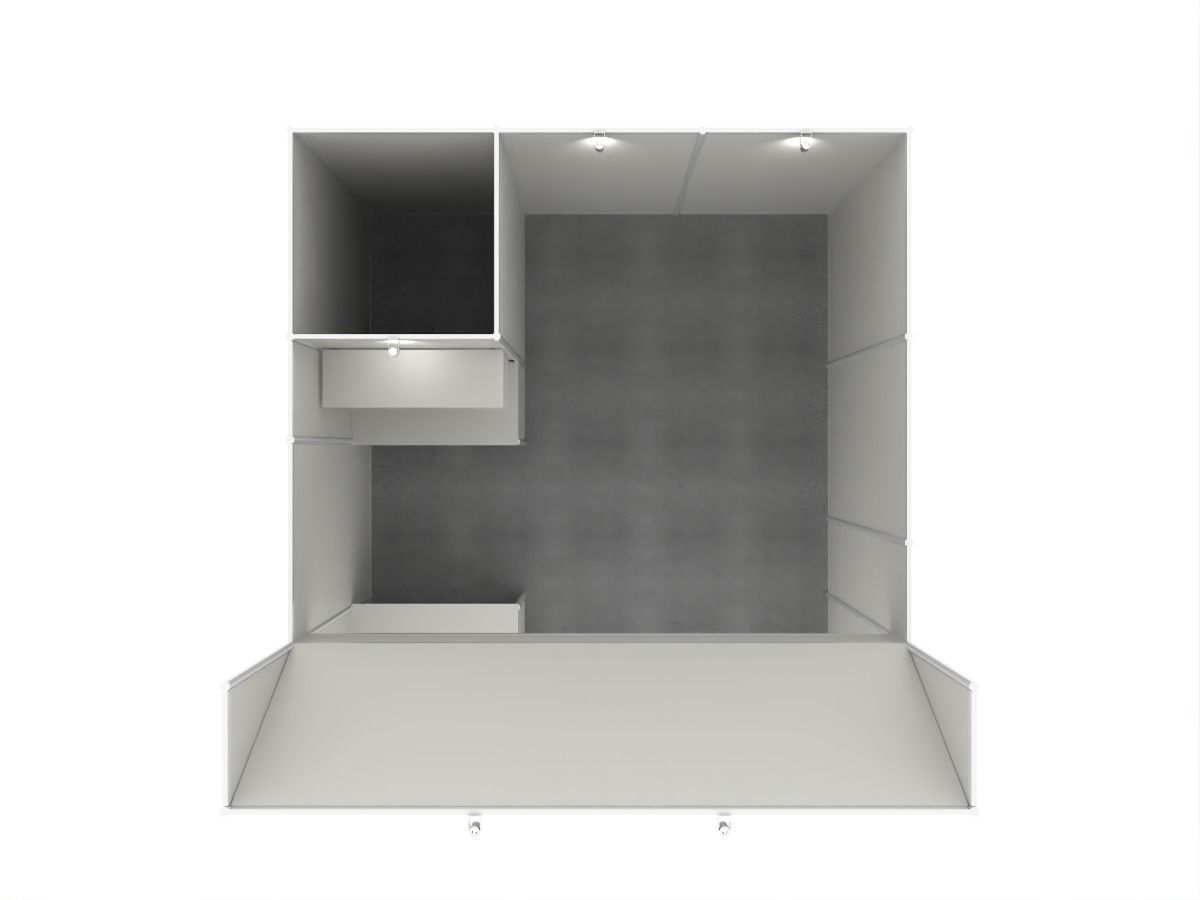 3D model Giant Front Display Raw Exhibition Booth - R8 - 3 x 3 meters ...