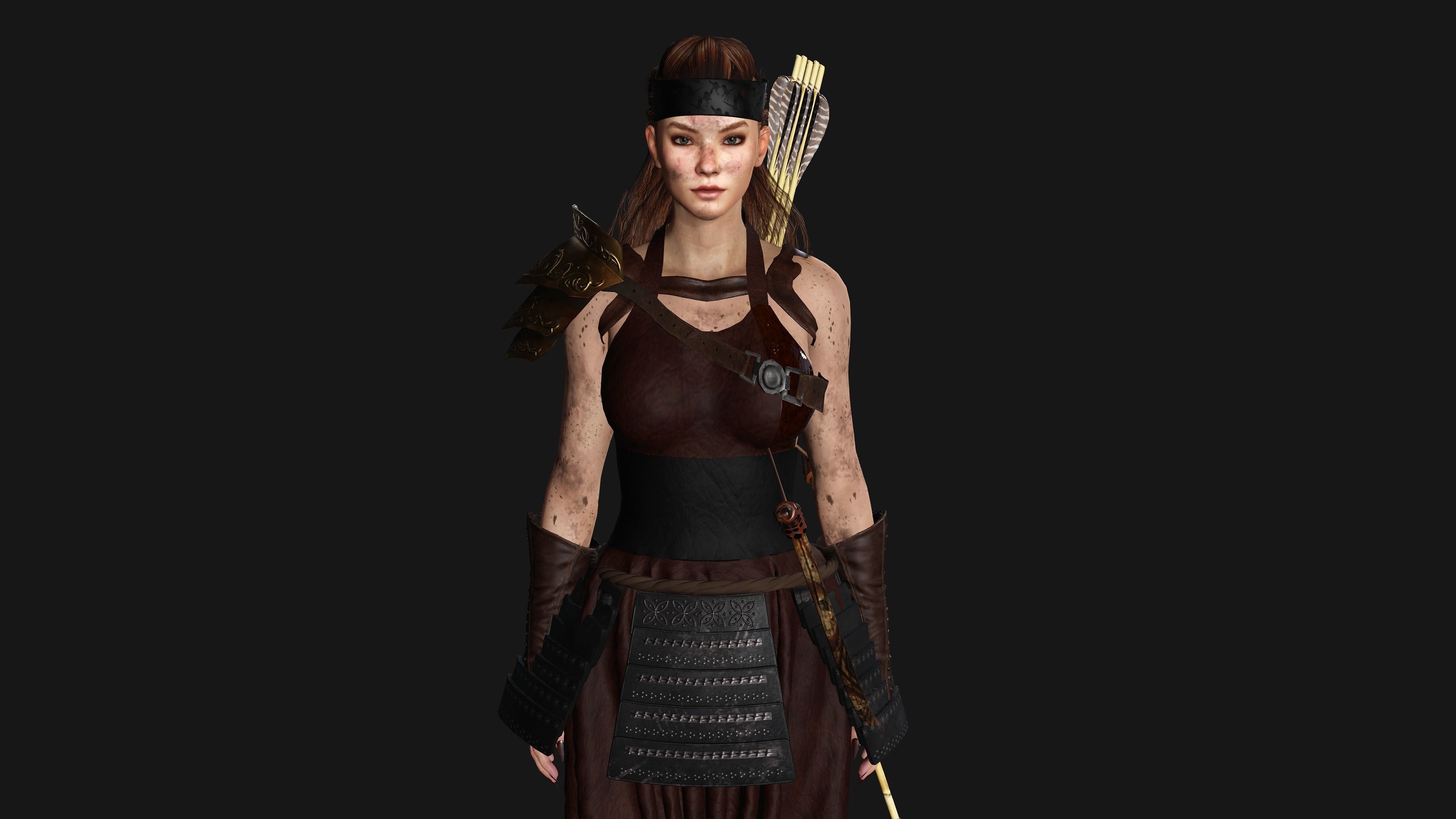 3D model AAA 3D FANTASY FEMALE WARRIOR - VIKING CHARACTER VR / AR / low ...