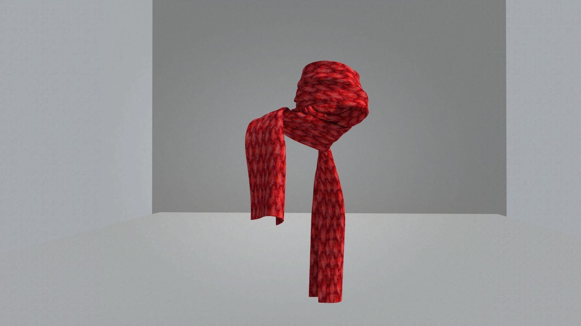 Scarf hanging on wall 3D model rigged | CGTrader