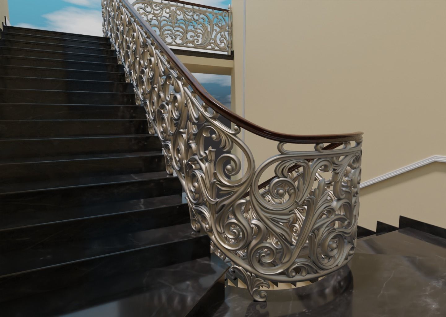 3D model Staircase railings VR / AR / low-poly | CGTrader