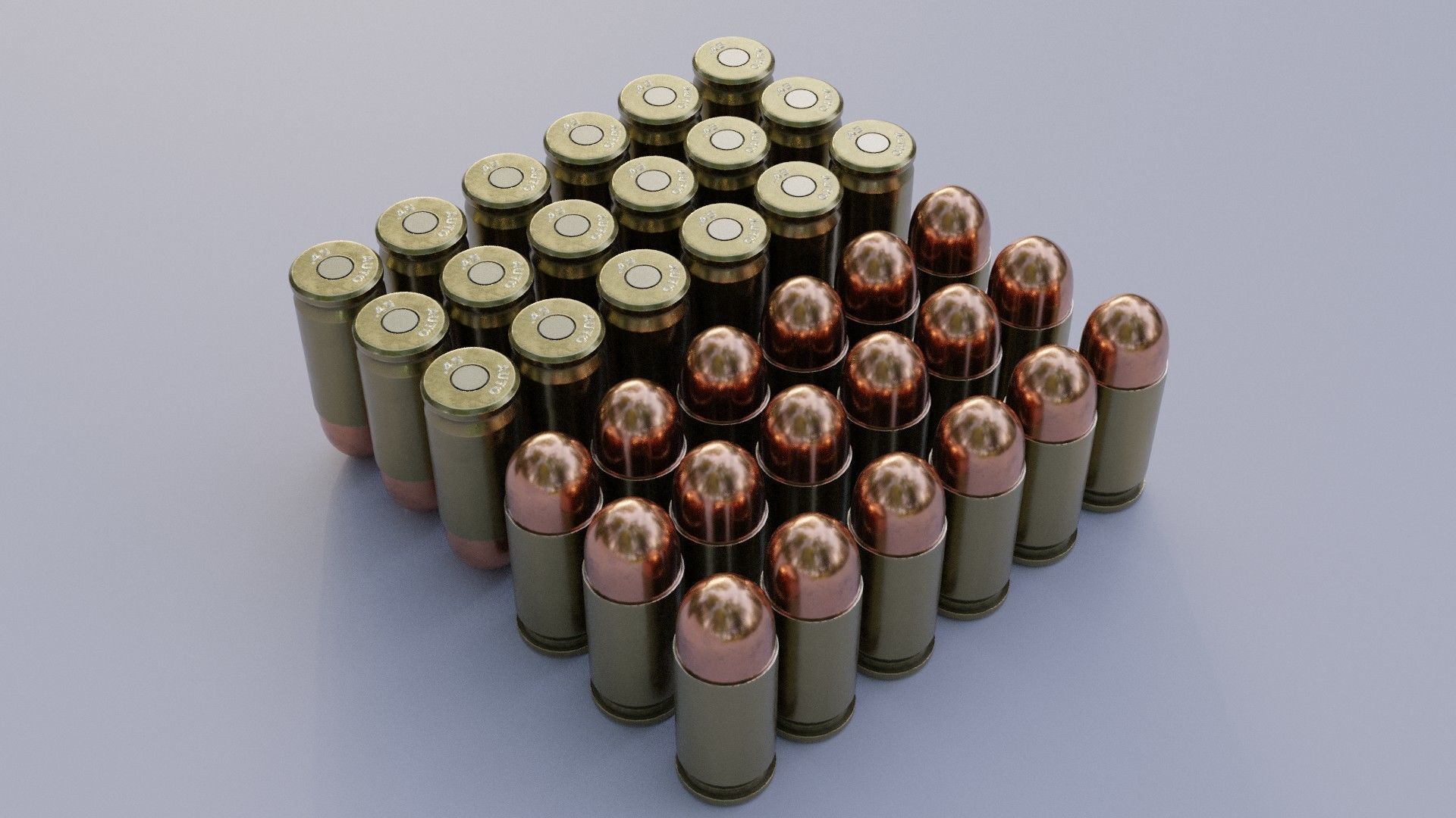 45 ACP Ammo Bullet and Shell 3D model | CGTrader
