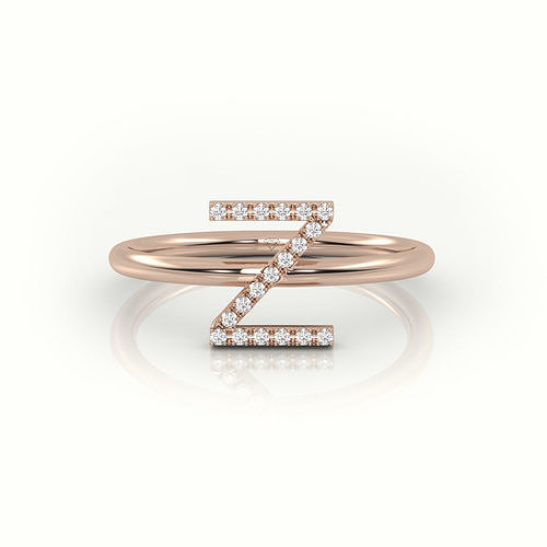 Initial Z ring size 54 with professional renderings 3D model 3D printable | CGTrader