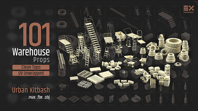 3D model 101 Warehouse Props VR / AR / low-poly | CGTrader