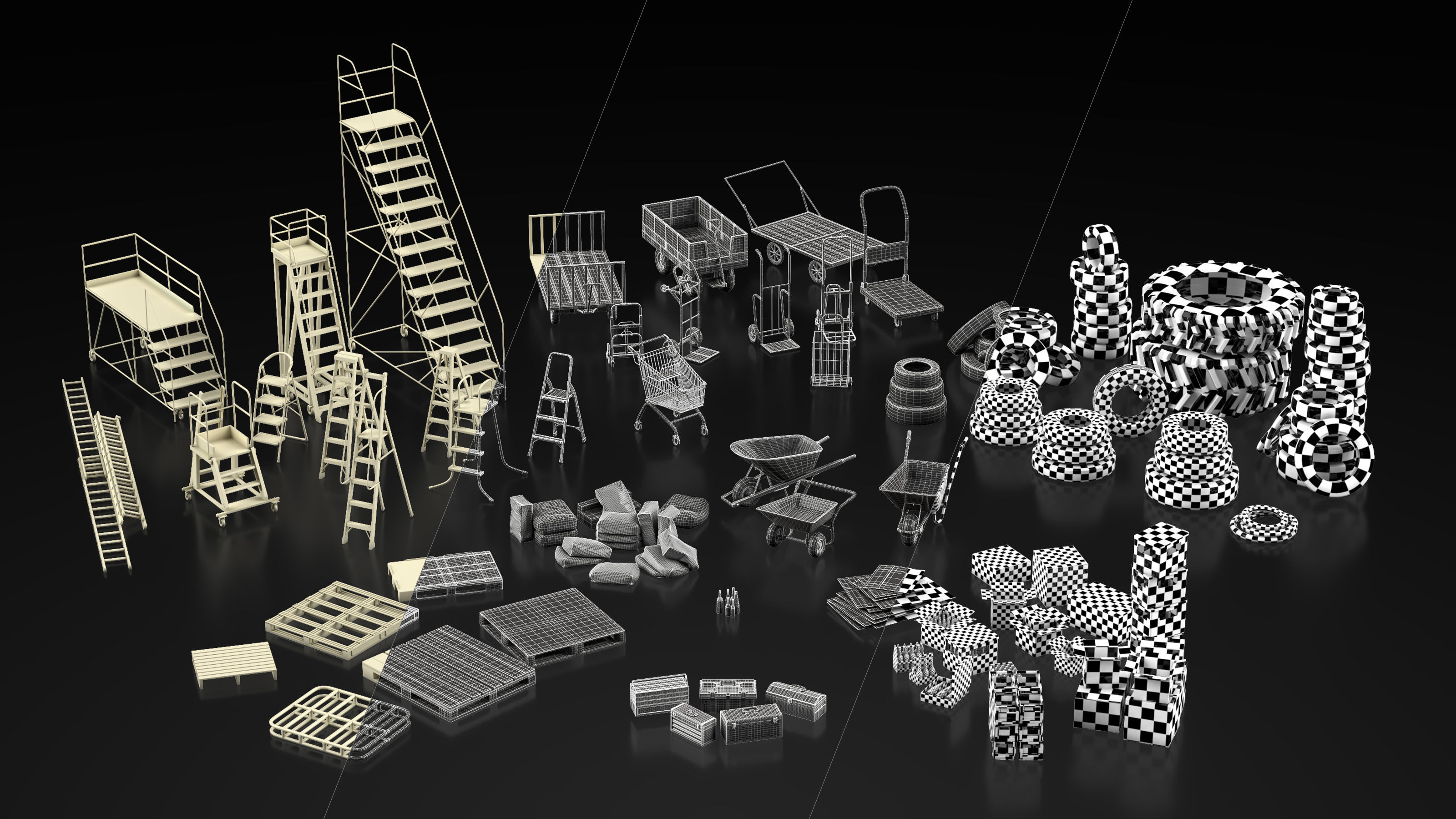 3D model 101 Warehouse Props VR / AR / low-poly | CGTrader