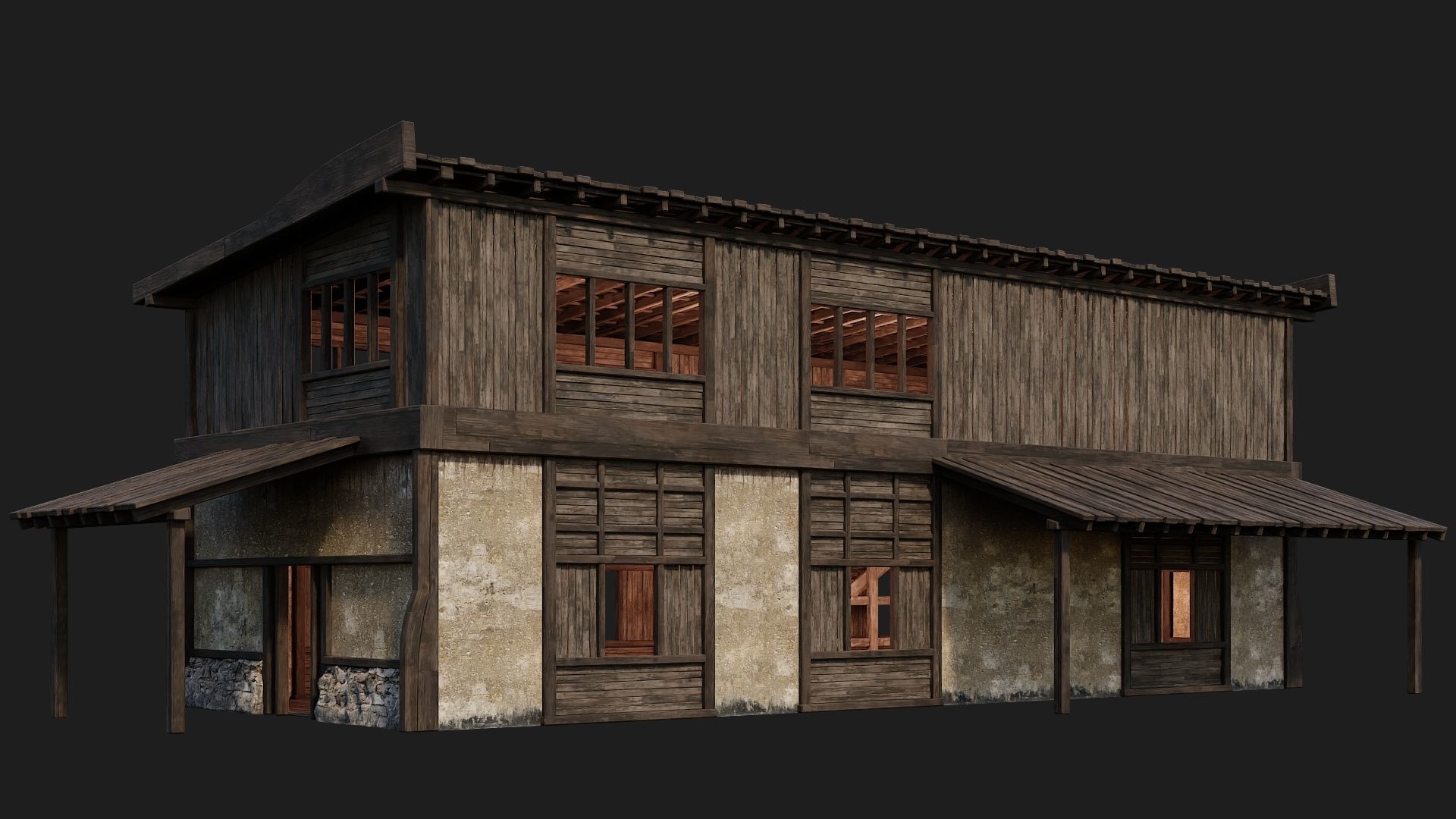 3D model Old Building 4K Textures GameReady 177 VR / AR / low-poly ...