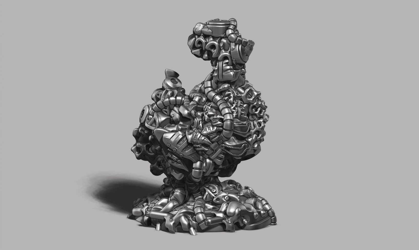 Modern Abstract robotic sculpture 3d print model 166 3D model 3D ...