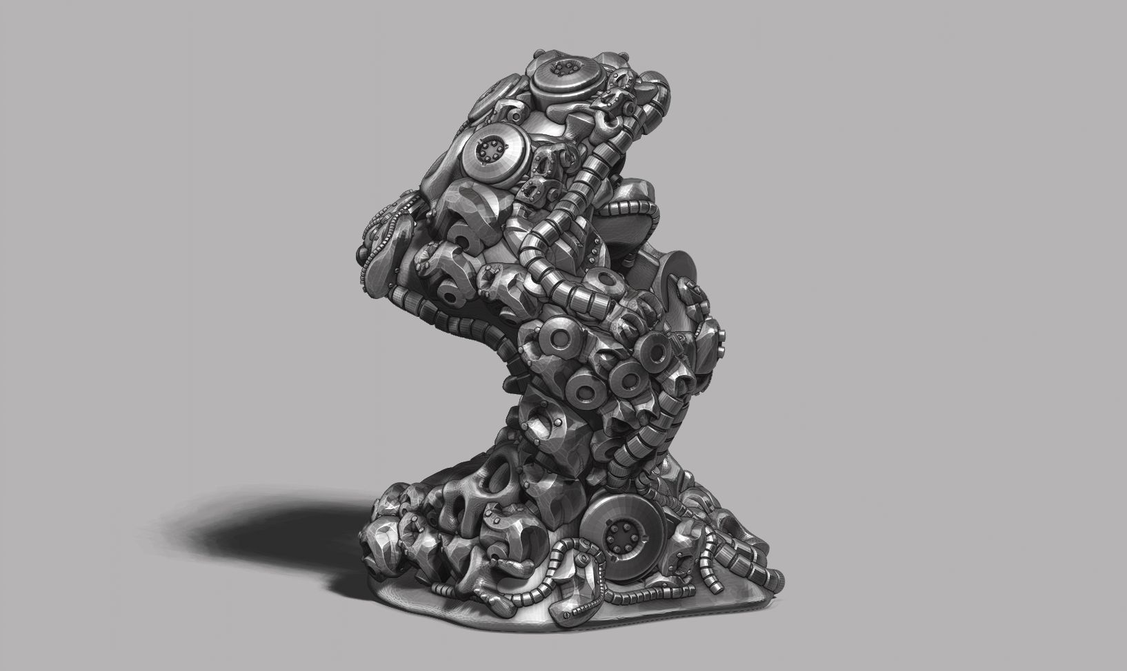 Modern Abstract robotic sculpture 3d print model 167 3D model 3D ...