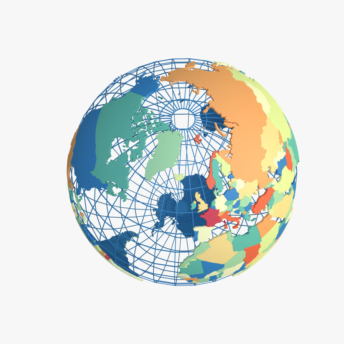 Political Globe With Countries 3D model animated | CGTrader