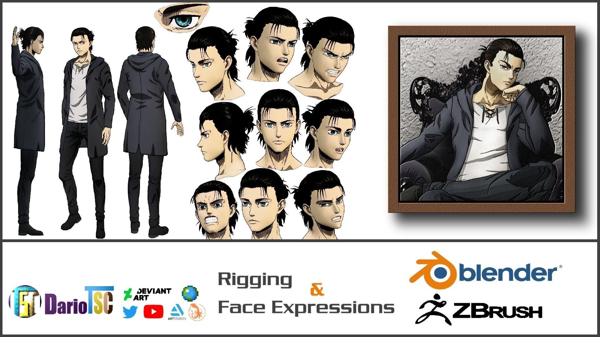 3D model Eren Jaeger - Season 4 - Paradis VR / AR / low-poly | CGTrader