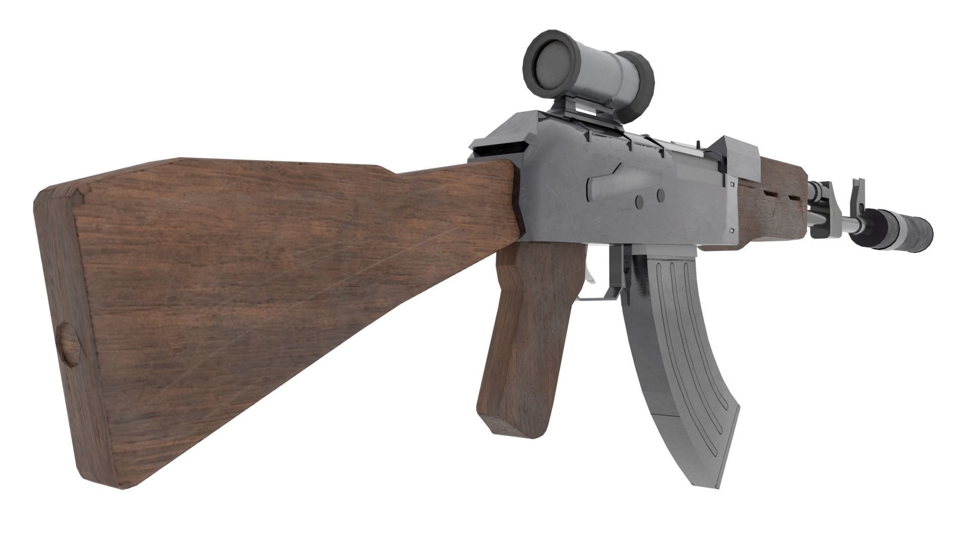 AK-47 3d model with tactical equipment free VR / AR / low-poly 3D model ...