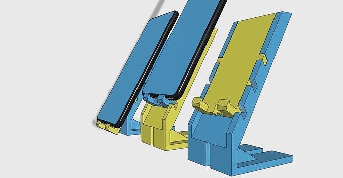 Cellphone holder stand adjustable easy print 3D model 3D printable ...