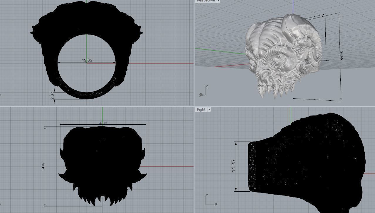 demon ring 3D model 3D printable | CGTrader