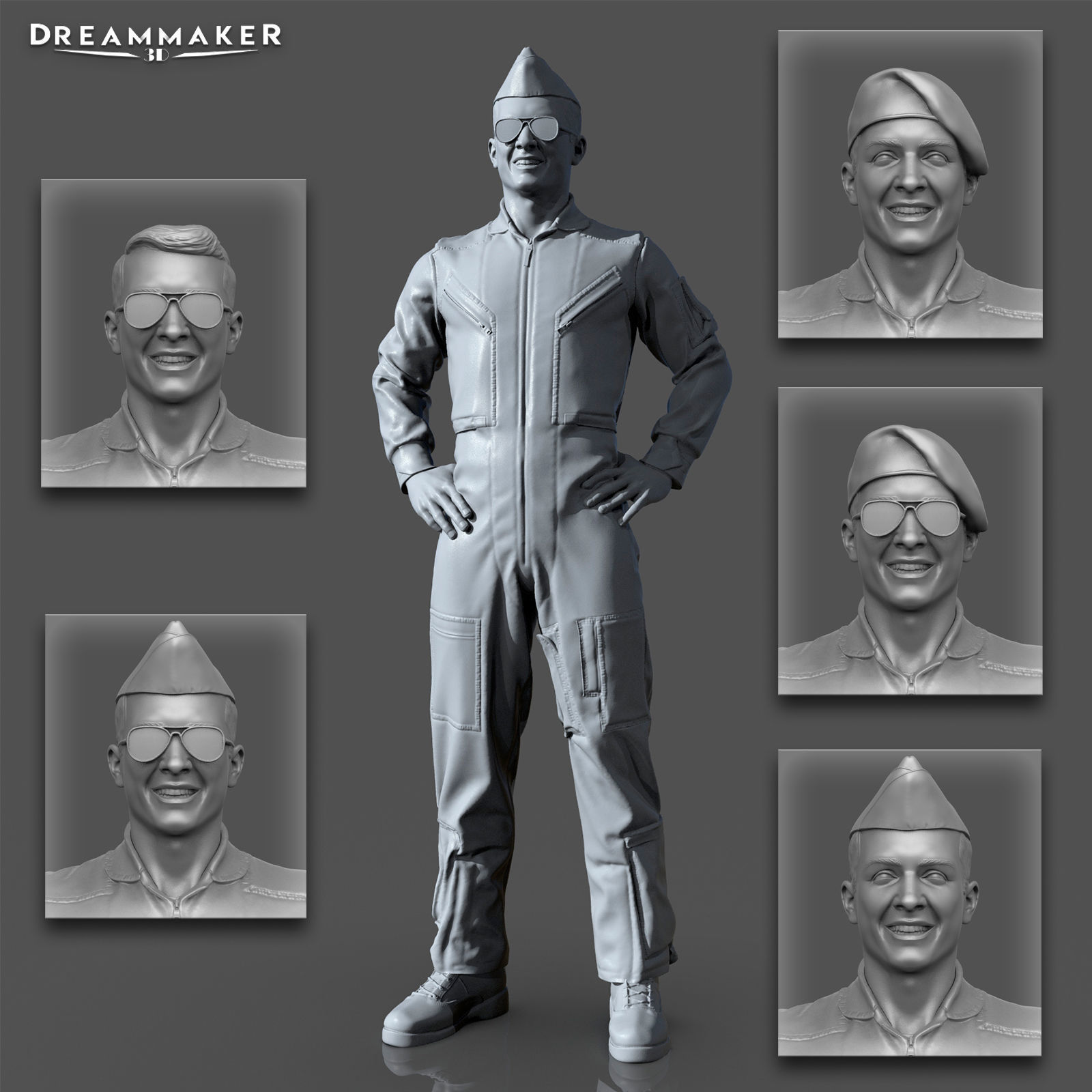 Fighter pilot 3D model 3D printable | CGTrader