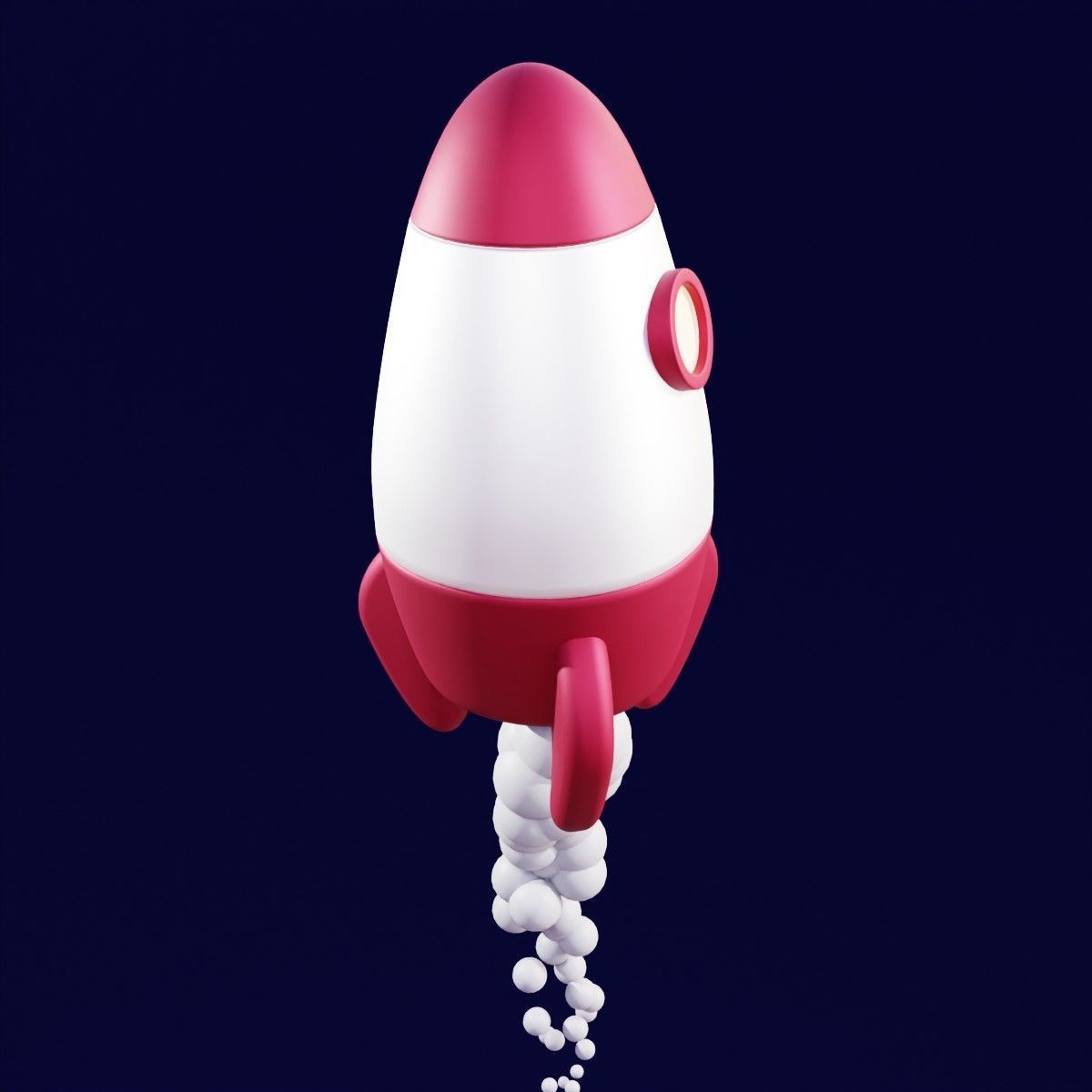 Low Poly 3D Cartoon Rocket Game ready model spaceship 3D model animated ...