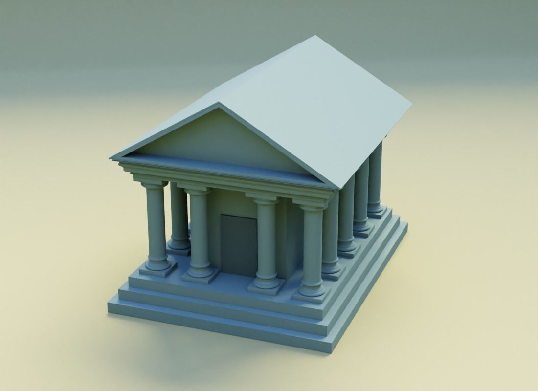 3D model 3D Game ready Bank Illustration Cartoon Model VR / AR / low ...