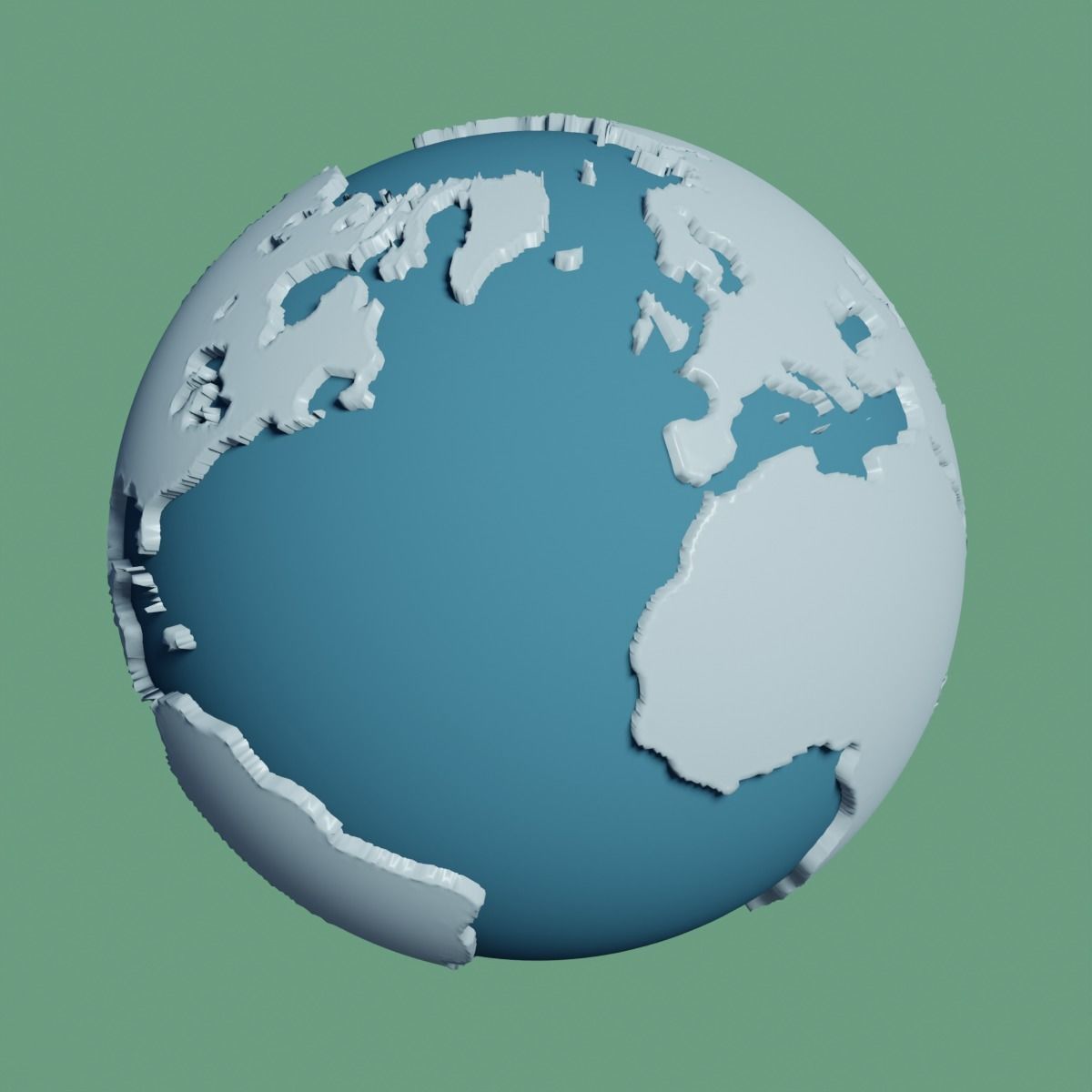 3D model Earth 3D Model Game Ready Cartoon Illustration VR / AR / low ...