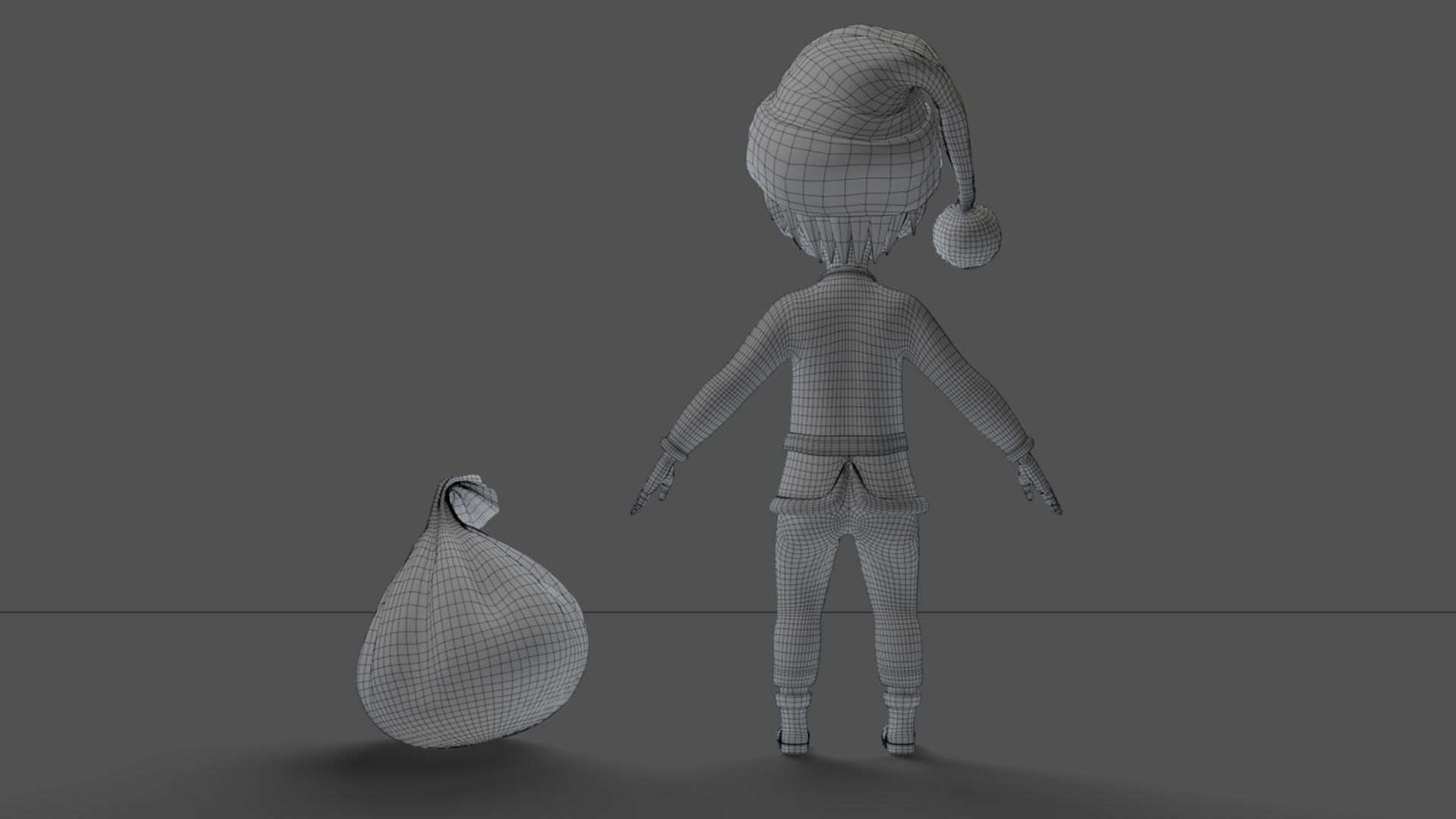 3D model Cartoon Santa Boy NO Rigged in Blender VR / AR / low-poly ...