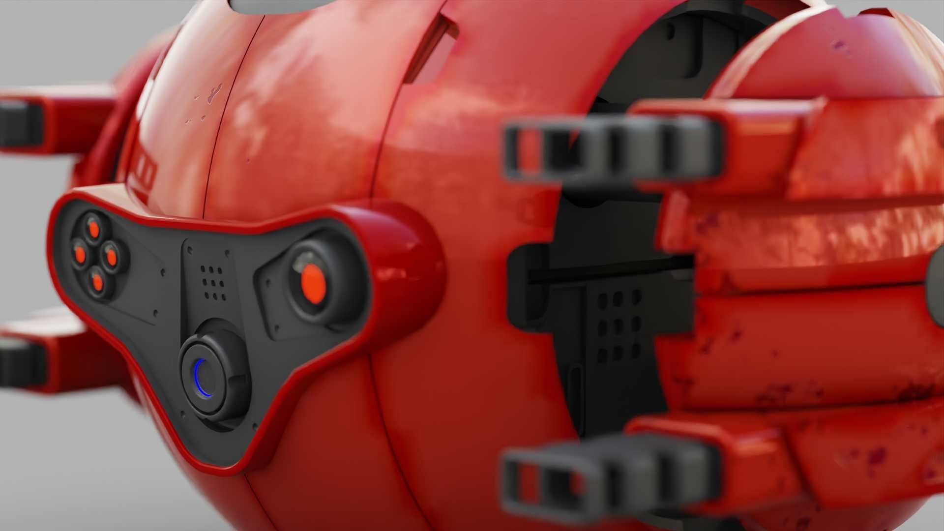 BALL DROID R-166 RIGGED 3D model rigged | CGTrader